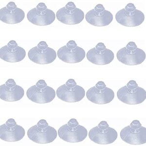 QMseller 18mm/0.7" Furniture Desk Glass Rubber Transparent Anti-Collision Suction Cups Sucker Hanger Pads for Glass Plastic Without Hooks, Pack of 20