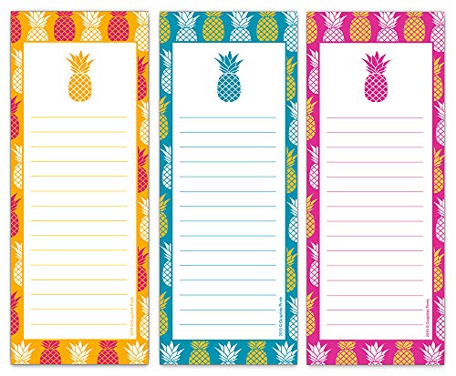 Guajolote Prints Funny Magnetic Grocery List, Pineapples 3-Pack, Novelty Gift, 4.25 x 7.5 inch