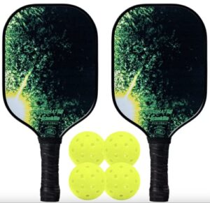 franklin sports pickleball 2-player carbon fiber paddle and x-40 pickleball set