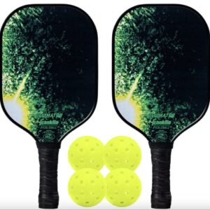 Franklin Sports Pickleball 2-Player Carbon Fiber Paddle and X-40 Pickleball Set