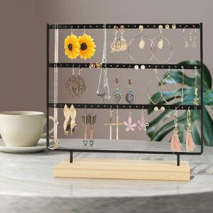 suneed earring holder organizer jewelry display stands earring organizer stand jewelry holder organizer, earring & necklace jewelry towel organizer display tree (black-3layer)