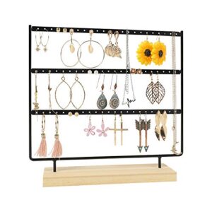 Suneed Earring Holder Organizer Jewelry Display Stands Earring Organizer Stand Jewelry Holder Organizer, Earring & Necklace Jewelry Towel Organizer Display Tree (Black-3Layer)