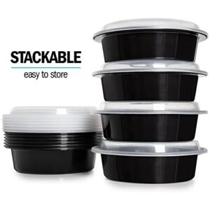 Igluu Meal Prep Round Plastic Containers - New Improved Lid - Reusable BPA Free Food Containers with Airtight Lids - Microwavable, Freezer and Dishwasher Safe - Stackable Salad Bowls - [10 Pack, 28oz]