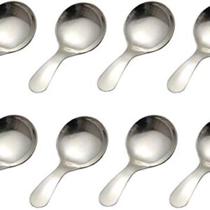 PHAETON 8PCS Silver Stainless Steel Short Handle Spoons Soup Spoons Condiments Spoon Dessert Spoon Tea Coffee Spoons