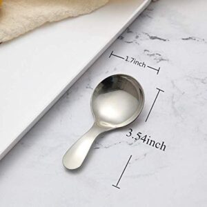 PHAETON 8PCS Silver Stainless Steel Short Handle Spoons Soup Spoons Condiments Spoon Dessert Spoon Tea Coffee Spoons