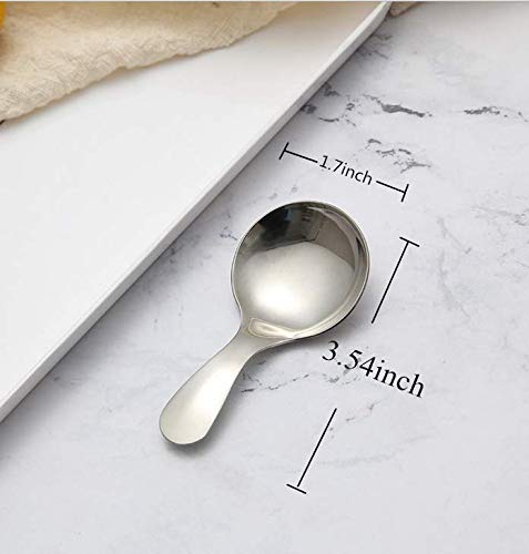 PHAETON 8PCS Silver Stainless Steel Short Handle Spoons Soup Spoons Condiments Spoon Dessert Spoon Tea Coffee Spoons