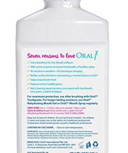 Oral7 Dry Mouth Mouthwash Alcohol Free Oral Rinse with Xylitol, Moisturizing Mouth Wash and Breath Freshener, Promotes Gum Health and Fresh Breath, Oral Care and Dry Mouth Products 500mL