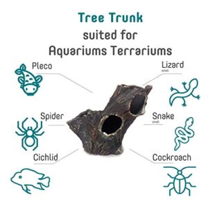 Plecoceramics Large Aquarium Cave Hiding Place for Fish Ceramic Decoration Hideout Tree Trunk Log for plecos and Cichlids