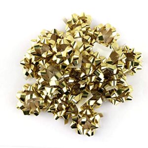 worlds mini metallic gold bows,gift wrap bows -christmas ribbon gift bows 1 1/4" inch(20 pack)