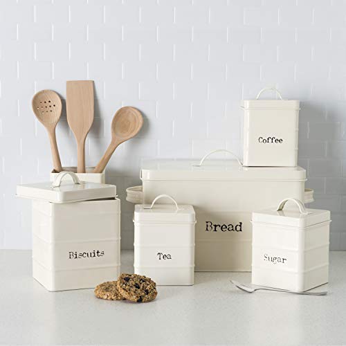 Home Basics Tin Kitchen Food Storage Organization Canister Collection (TEA)