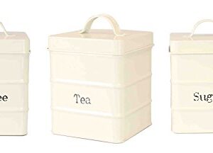 Home Basics Tin Kitchen Food Storage Organization Canister Collection (TEA)