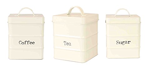 Home Basics Tin Kitchen Food Storage Organization Canister Collection (TEA)