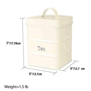 Home Basics Tin Kitchen Food Storage Organization Canister Collection (TEA)