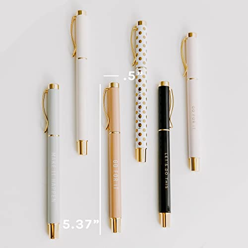 Sweet Water Decor Metal Boss Lady Pen Set Inspirational Motivational Quotes Ballpoint Pen Chic Office Decor Gifts for Women Desk Supplies Accessories Gold Cute Pen Sets School Girly Cubicle Bosses