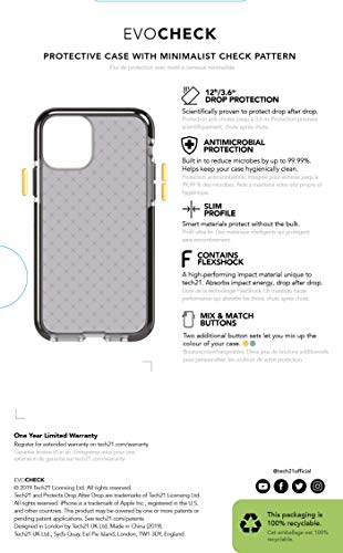 tech21 Evo Check for Apple iPhone 11 - Germ Fighting Antimicrobial Phone Case with 12 ft. Drop Protection