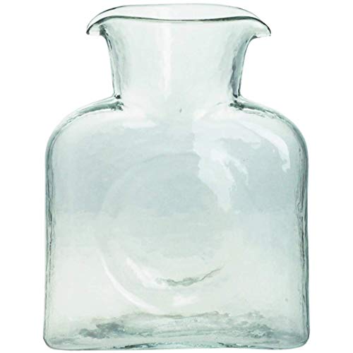 BLENKO Glass Co. 384 Water Bottle in Crystal - Hand Blown Glass Water Pitcher/Carafe/Vase - Unique Handcrafted Kitchen Decor, 36 oz.