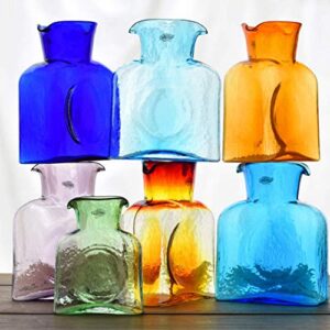 BLENKO Glass Co. 384 Water Bottle in Crystal - Hand Blown Glass Water Pitcher/Carafe/Vase - Unique Handcrafted Kitchen Decor, 36 oz.