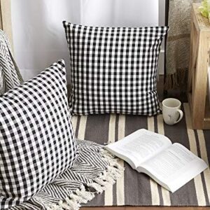 DII Gingham Check Collection Pillow Cover Set, Black, 20x20