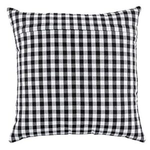 DII Gingham Check Collection Pillow Cover Set, Black, 20x20