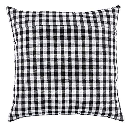 DII Gingham Check Collection Pillow Cover Set, Black, 20x20