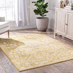 Well Woven Della Gold Vintage Medallion Pattern Area Rug 5x7 (5'3" x 7'2")