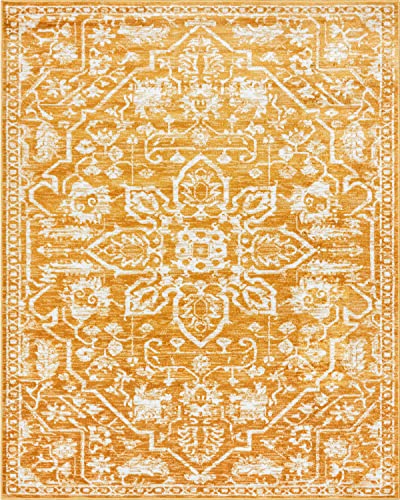 Well Woven Della Gold Vintage Medallion Pattern Area Rug 5x7 (5'3" x 7'2")