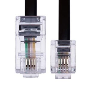 1m rj11 to rj45 cable phone telephone cord rj11 6p4c to rj45 8p8c connector plug cable for landline telephone (black)