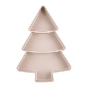 upkoch serving platter fruit dessert plate christmas tree shape dinnerware nuts snacks plate candy dishes for christmas holiday party(light pink)