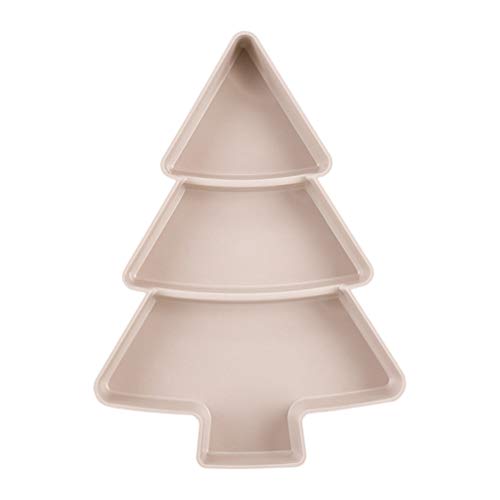 UPKOCH Serving Platter Fruit Dessert Plate Christmas Tree Shape Dinnerware Nuts Snacks Plate Candy Dishes for Christmas Holiday Party(Light Pink)