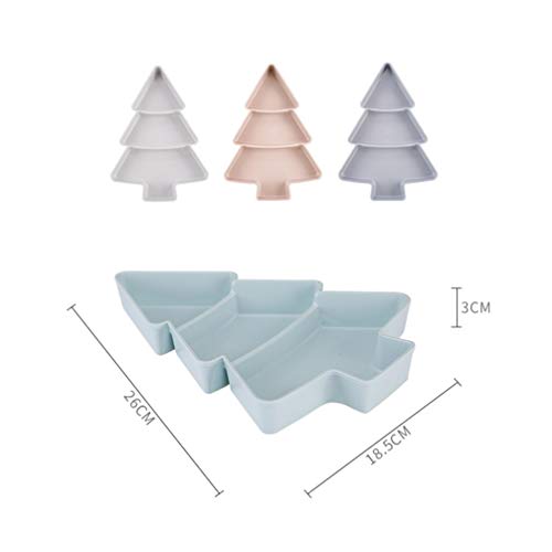 UPKOCH Serving Platter Fruit Dessert Plate Christmas Tree Shape Dinnerware Nuts Snacks Plate Candy Dishes for Christmas Holiday Party(Light Pink)