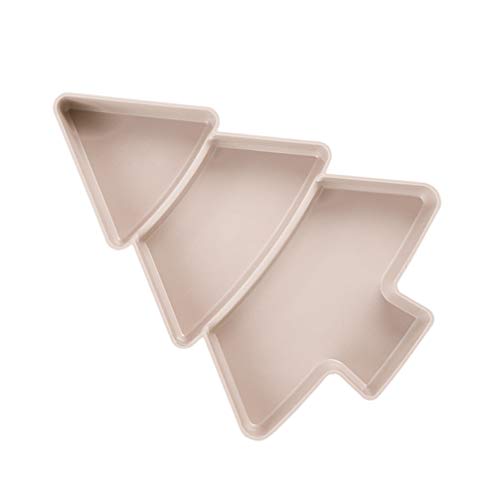 UPKOCH Serving Platter Fruit Dessert Plate Christmas Tree Shape Dinnerware Nuts Snacks Plate Candy Dishes for Christmas Holiday Party(Light Pink)