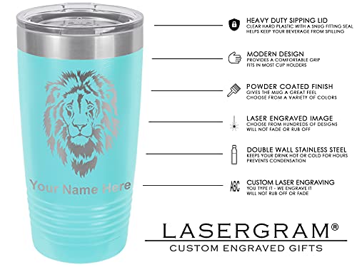 LaserGram 20oz Vacuum Insulated Tumbler Mug, Polar Bear, Personalized Engraving Included (Light Blue)