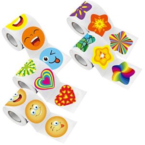 1000 pcs teacher reward encouragement motivational sticker mega pack 40 designs in 5 themes with perforation line (each measures 1.5” in diameter)