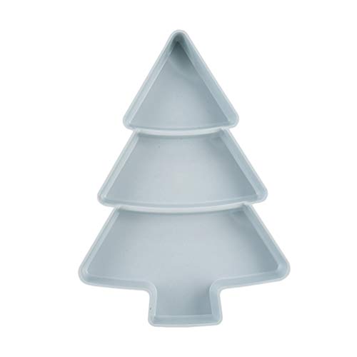 UPKOCH Serving Trays Christmas Tree Shape Fruit Plate for Party Household Plastic Nuts Snacks Plates Candy Dishes (Light Blue)