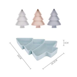 UPKOCH Serving Trays Christmas Tree Shape Fruit Plate for Party Household Plastic Nuts Snacks Plates Candy Dishes (Light Blue)