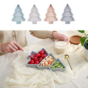 UPKOCH Serving Trays Christmas Tree Shape Fruit Plate for Party Household Plastic Nuts Snacks Plates Candy Dishes (Light Blue)