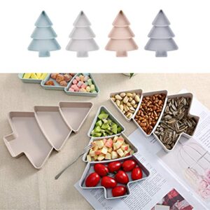 UPKOCH Serving Trays Christmas Tree Shape Fruit Plate for Party Household Plastic Nuts Snacks Plates Candy Dishes (Light Blue)