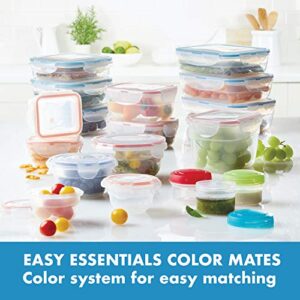 LocknLock Easy Essentials Color Mates Food Storage lids/Airtight containers, BPA Free, 36 Piece, Clear