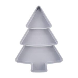 upkoch fruit plate creative christmas tree shape dessert plate plastic nuts snacks plates portable dishes serving tray (grey)