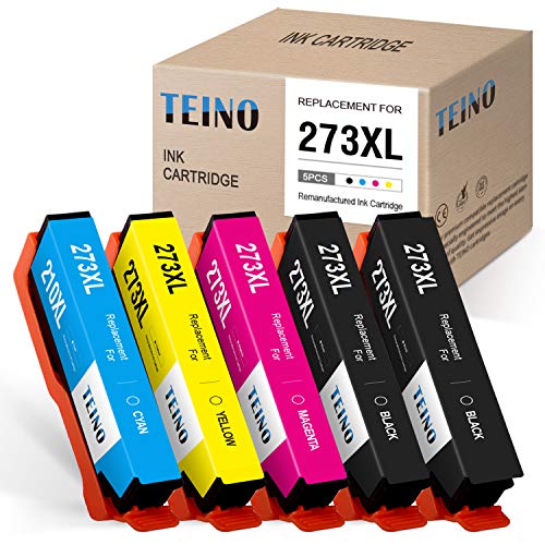 TEINO Remanufactured Ink Cartridge Replacement for Epson 273XL 273 T273XL for Expression Premium XP-610 XP-620 XP-820 XP-810 XP-800 XP-520 XP-600 (Black, Photo Black, Cyan, Magenta, Yellow, 5 Pack)