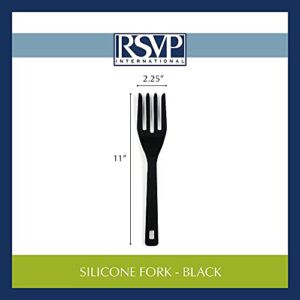 RSVP International (EFF-TQ) Silicone Flexible Fork, Black, 11" | Mixes Ingredients, Mashes Food, Whisks Eggs, & More | Dishwasher Safe & Heat Resistant | Baking, Serving, Mixing Made Easy