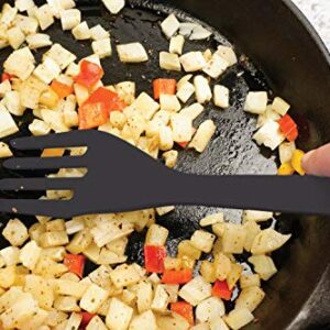 RSVP International (EFF-TQ) Silicone Flexible Fork, Black, 11" | Mixes Ingredients, Mashes Food, Whisks Eggs, & More | Dishwasher Safe & Heat Resistant | Baking, Serving, Mixing Made Easy