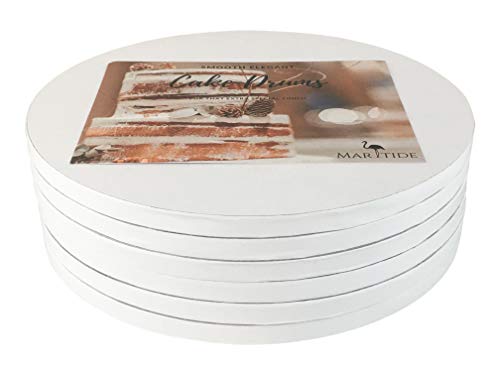 12 Inch Cake Board Drums Round, 6-Pack, White, Sturdy 1/2" Thick for Heavy Or Multi-Tiered Cakes