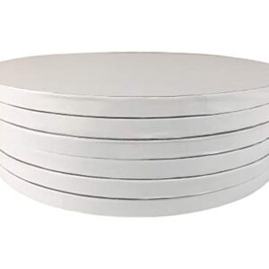 12 Inch Cake Board Drums Round, 6-Pack, White, Sturdy 1/2" Thick for Heavy Or Multi-Tiered Cakes