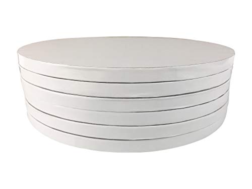 12 Inch Cake Board Drums Round, 6-Pack, White, Sturdy 1/2" Thick for Heavy Or Multi-Tiered Cakes