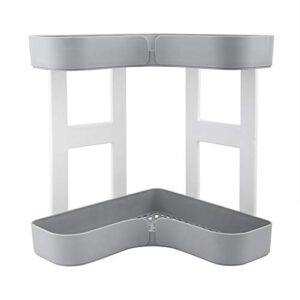 bathroom corner shelf - muti-function double layers corner storage shelf rack organizer for bathroom kitchen bedroom