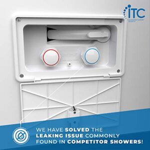 ITC Fontana RV or Boat Exterior Shower Box Kit Faucet with Shower Head (Locking Door Assembly - White with 5' Hose)