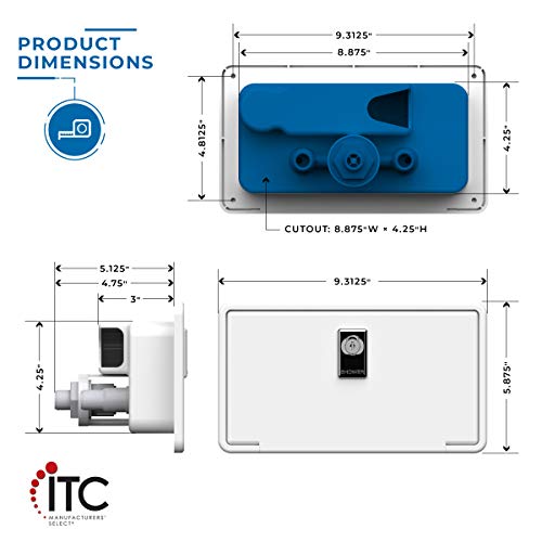 ITC Fontana RV or Boat Exterior Shower Box Kit Faucet with Shower Head (Locking Door Assembly - White with 5' Hose)