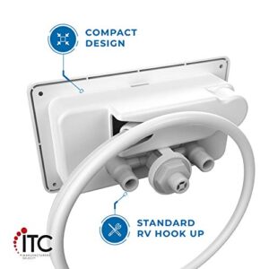 ITC Fontana RV or Boat Exterior Shower Box Kit Faucet with Shower Head (Locking Door Assembly - White with 5' Hose)