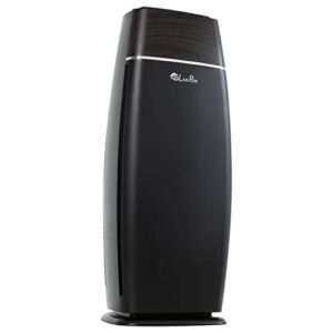 livepure lp260th-b sierra series true hepa digital tall tower air purifier for home captures allergens, smoke, pollen, mold, dust mites, pet hair, energy star certified, mahogany/black